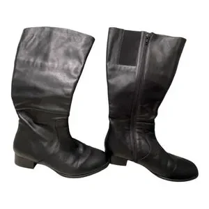 Fitzwell | Shoes | Fitzwell Black Leather Boots Extension For Calfs ...
